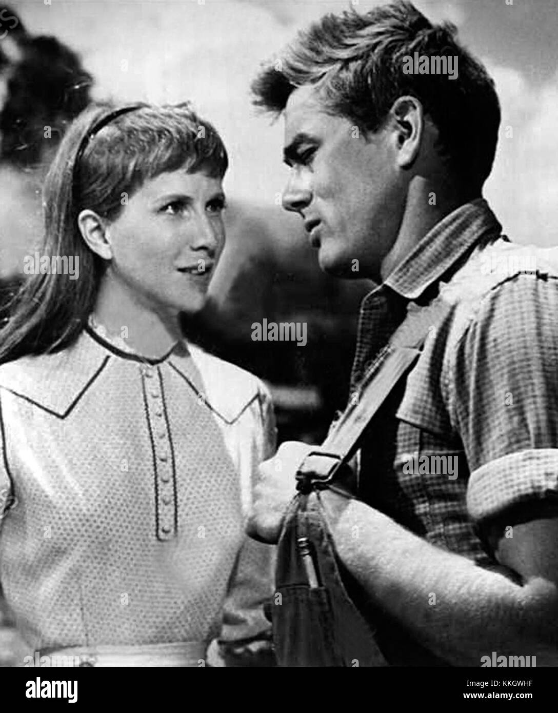 This promotional photo features James Dean and Julie Harris, two ...
