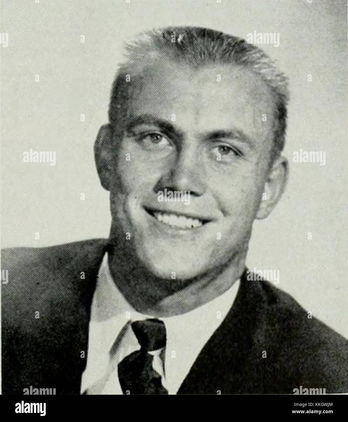 A black-and-white photo of Roger White, a UCLA basketball player, taken ...