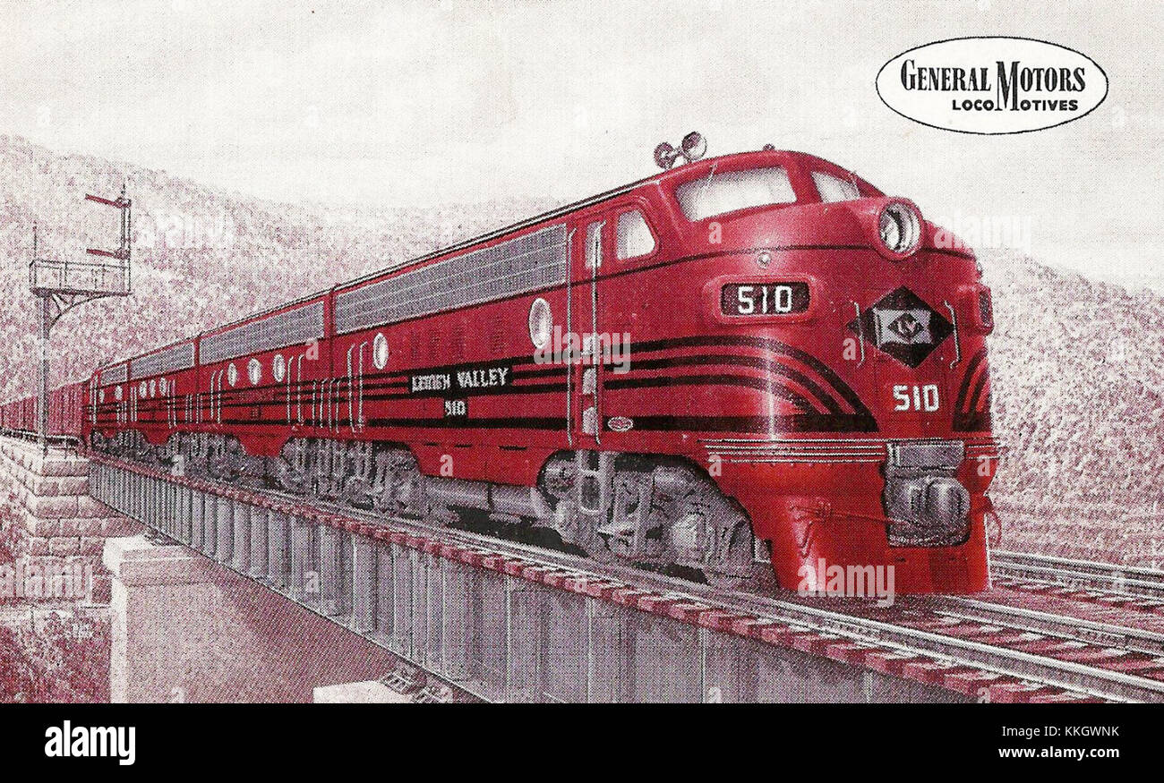 The Lehigh Valley EMD F-3 is a diesel-electric locomotive used by the ...