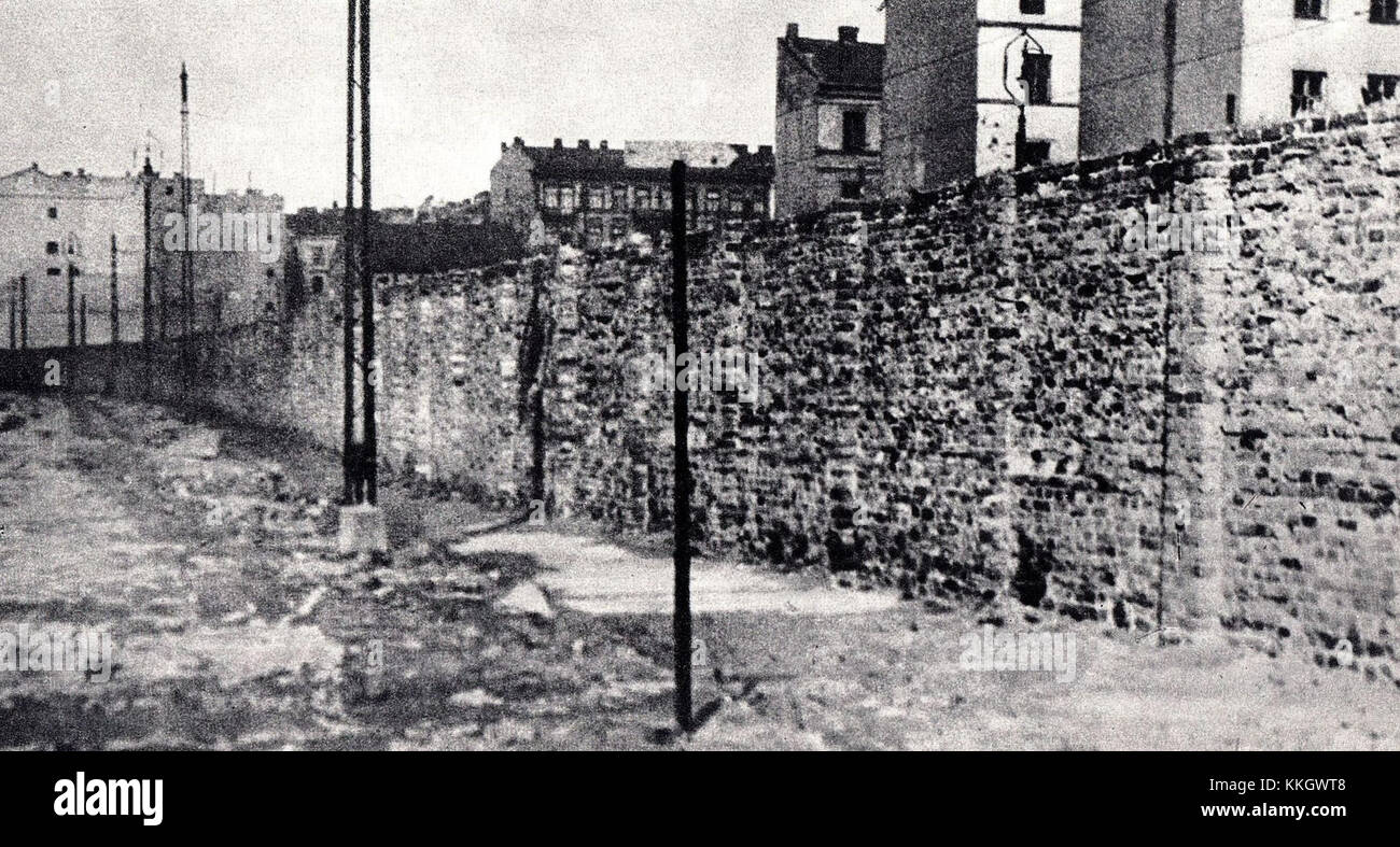 The Ghetto Wall was part of the Warsaw Ghetto during World War II, a ...