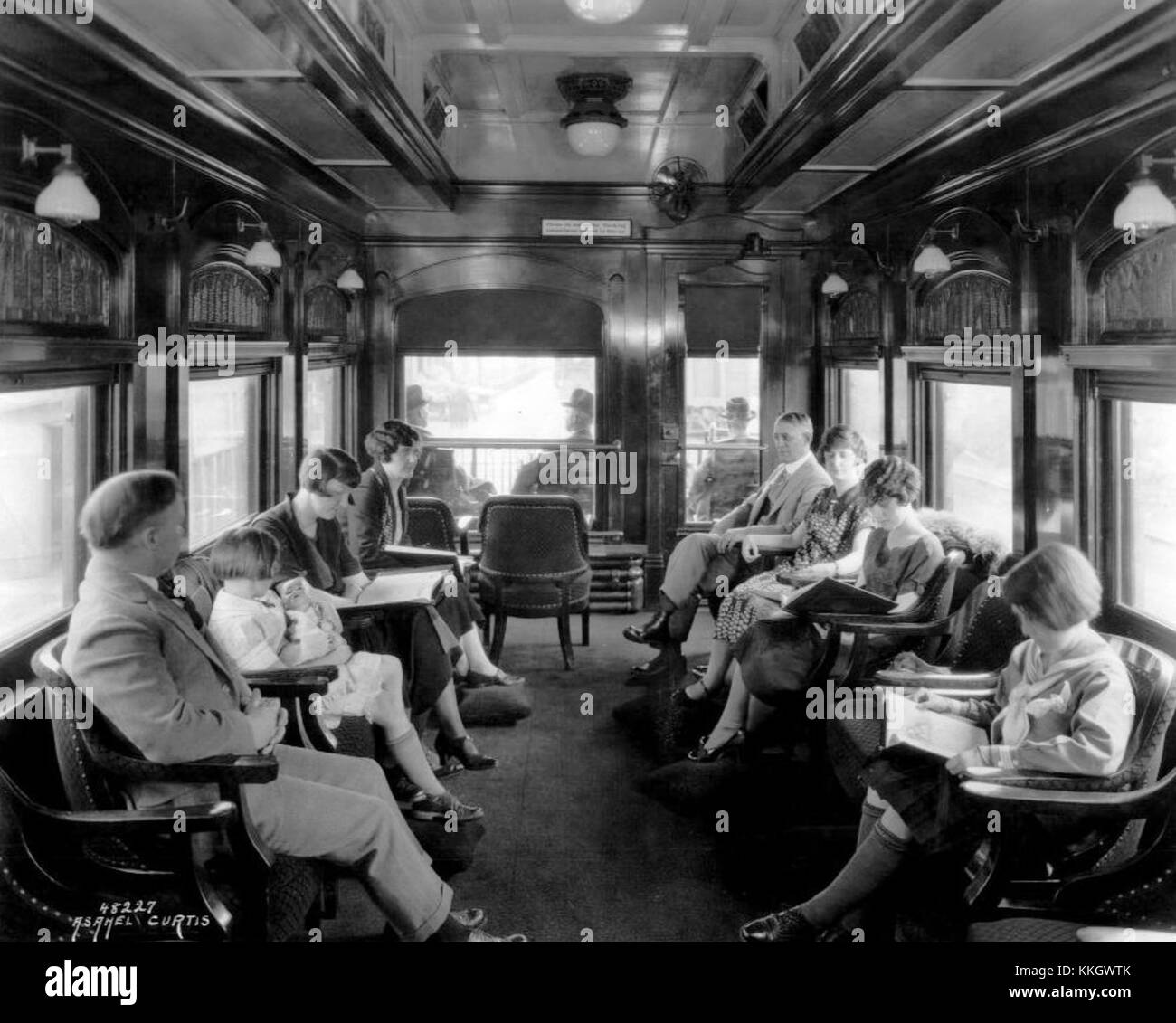 The 1927 Olympian observation car, part of a historic train, represents ...
