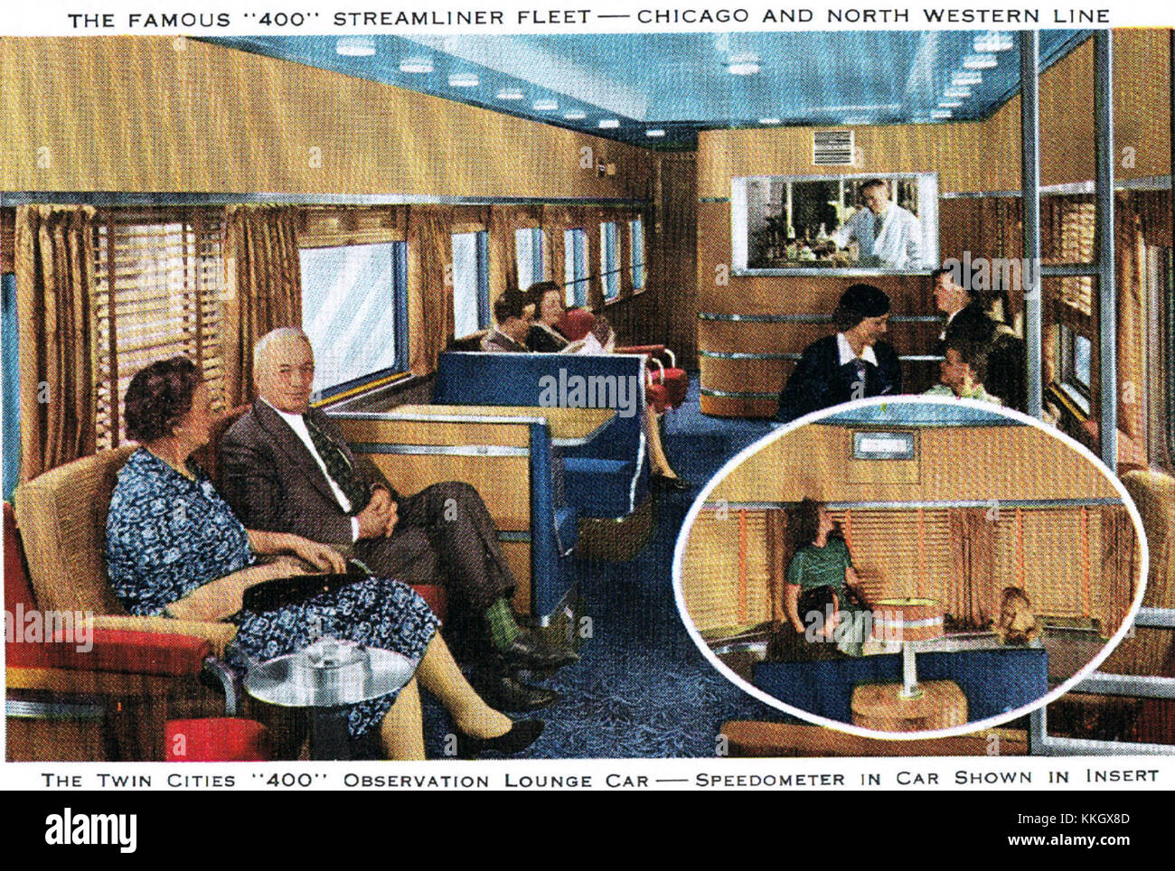The 400 Observation Lounge car, dating from the 1940s, was a luxurious ...