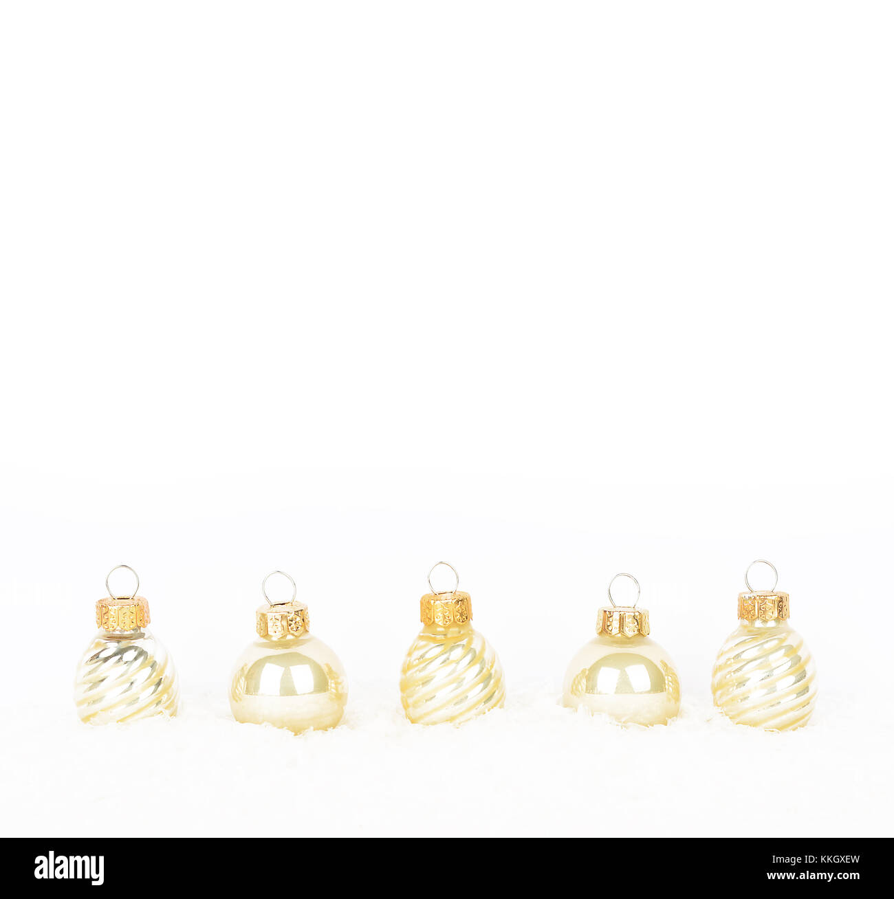 Christmas background with white christmas tree ball on glitter. Holiday ...