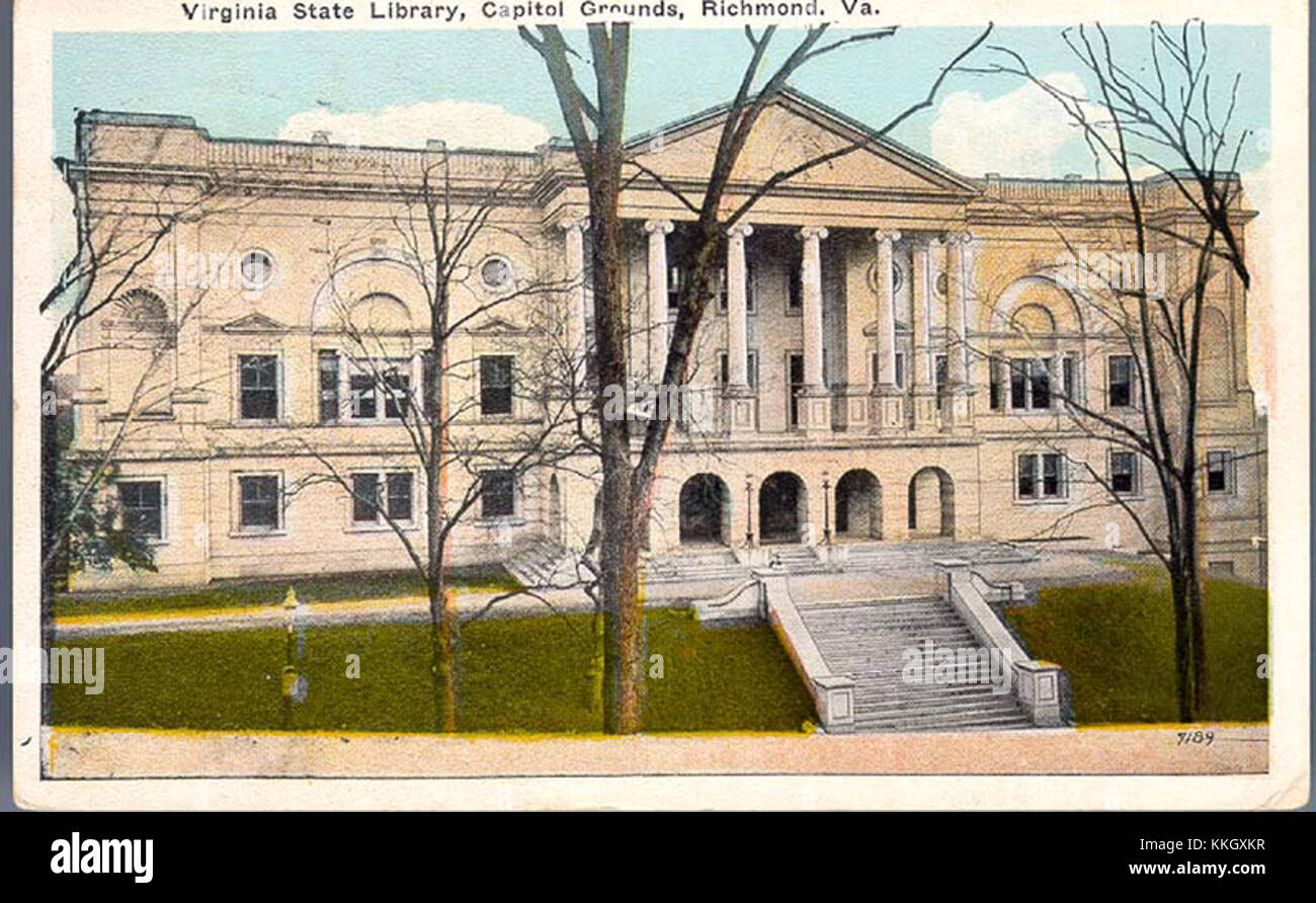 A vintage postcard depicting the Old Virginia State Library, showcasing ...