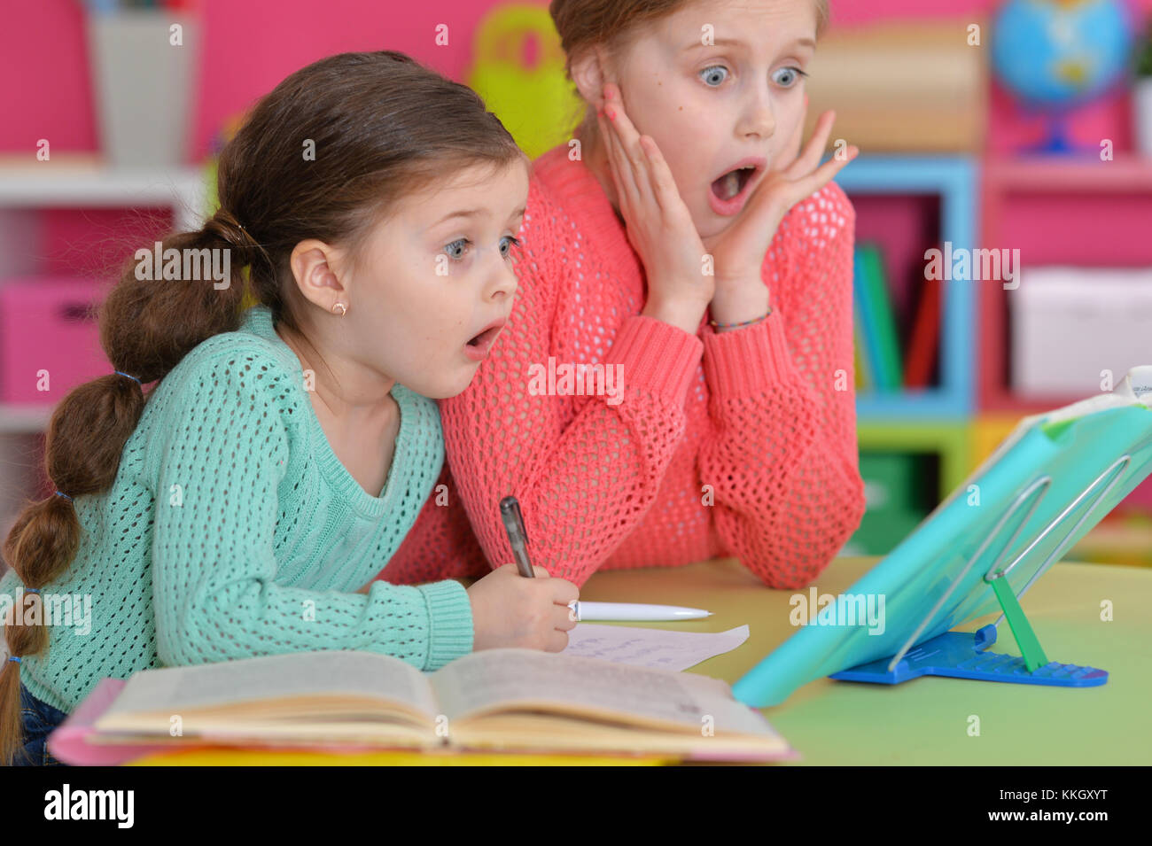 beautiful little girls at class Stock Photo - Alamy
