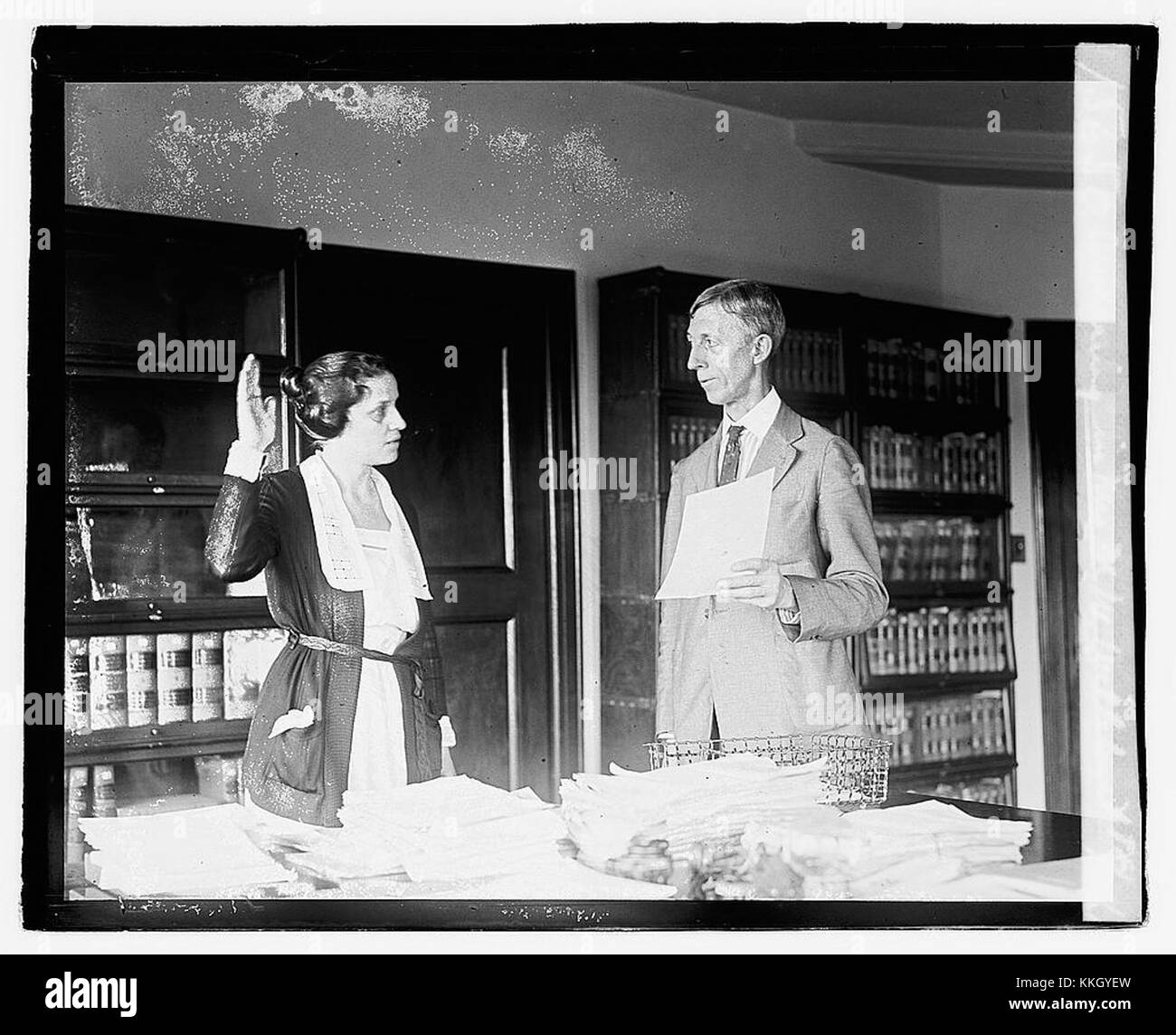 A photograph capturing the swearing-in ceremony of Willebrandt Stock ...