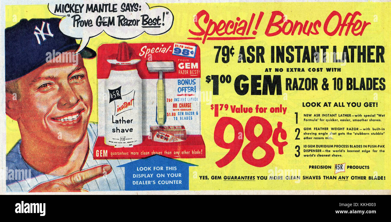 Advertisement 1950s razor hi-res stock photography and images - Alamy