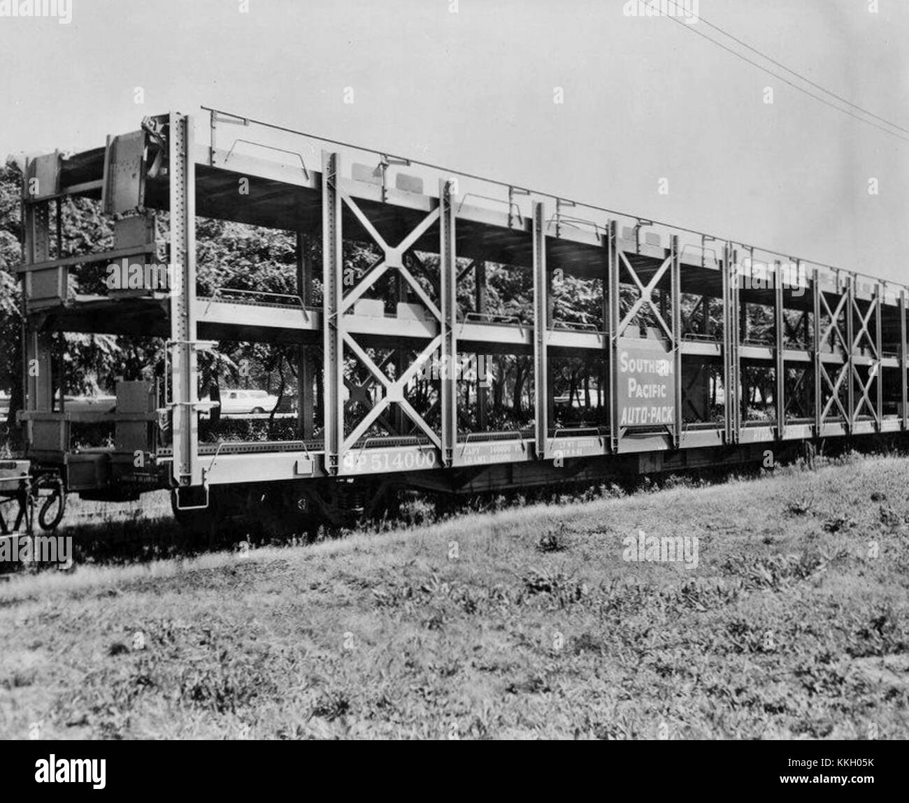 Auto Rack railway car 1961 Stock Photo - Alamy