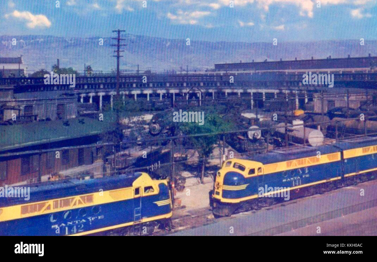 The Santa Fe roundhouse in San Bernardino, California, is a historic ...