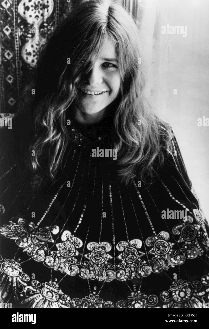 Janis Joplin, an iconic American singer, is captured in this image from ...