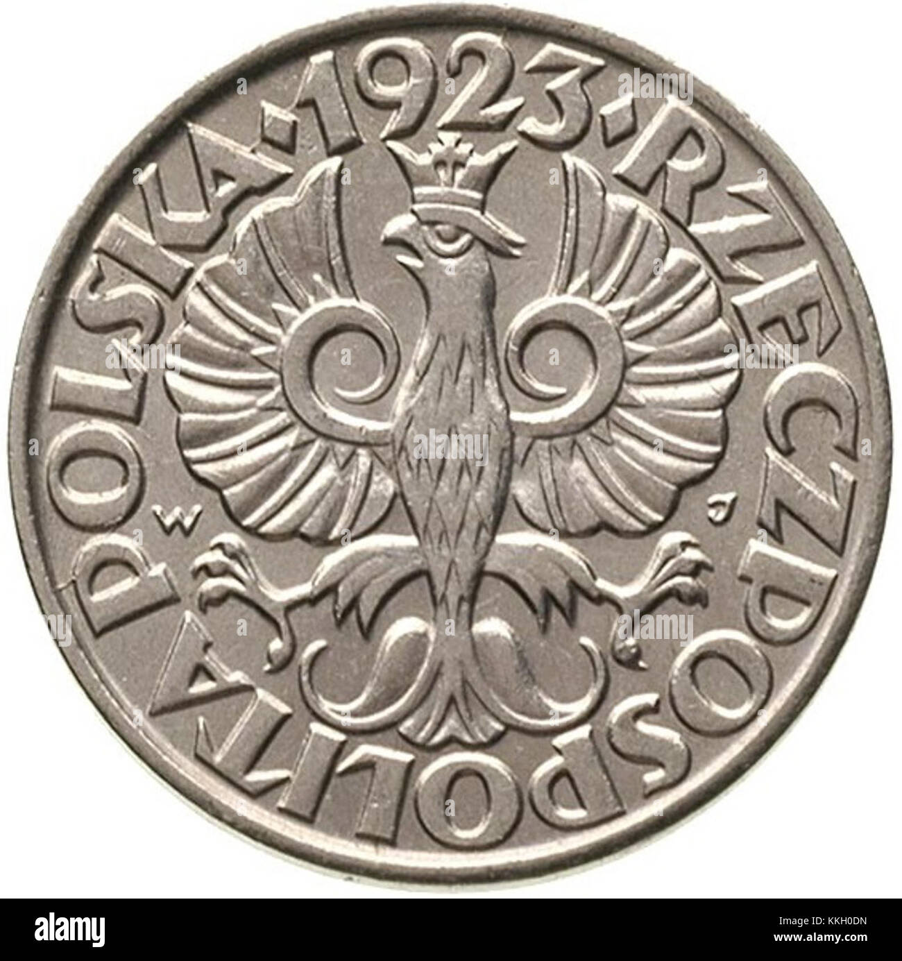 The 20 groszy coin, issued by Poland, features the national coat of ...