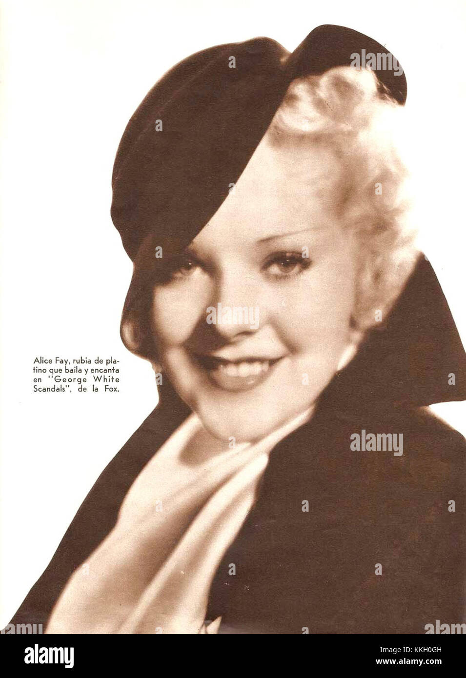 An advertisement for Alice Faye, a popular American actress, featured ...
