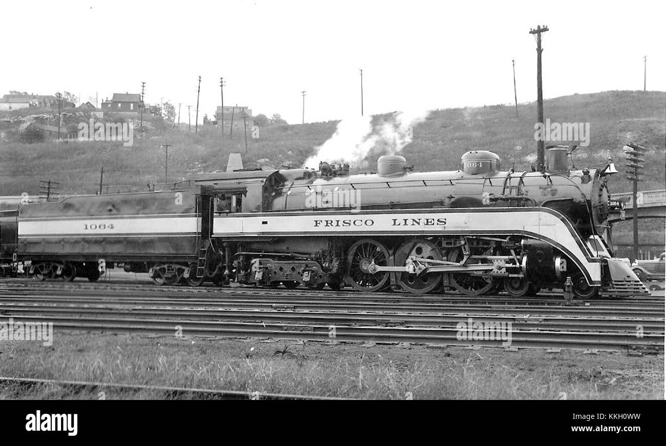The Frisco streamlined steam locomotive, built in 1946, represents a ...