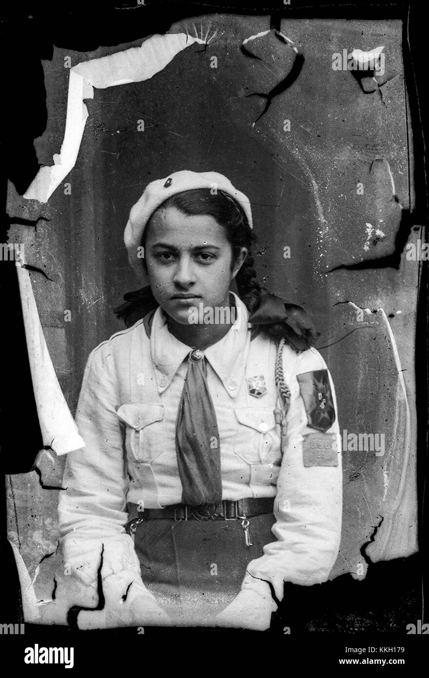 A person dressed in a traditional Romanian guard costume, possibly from ...