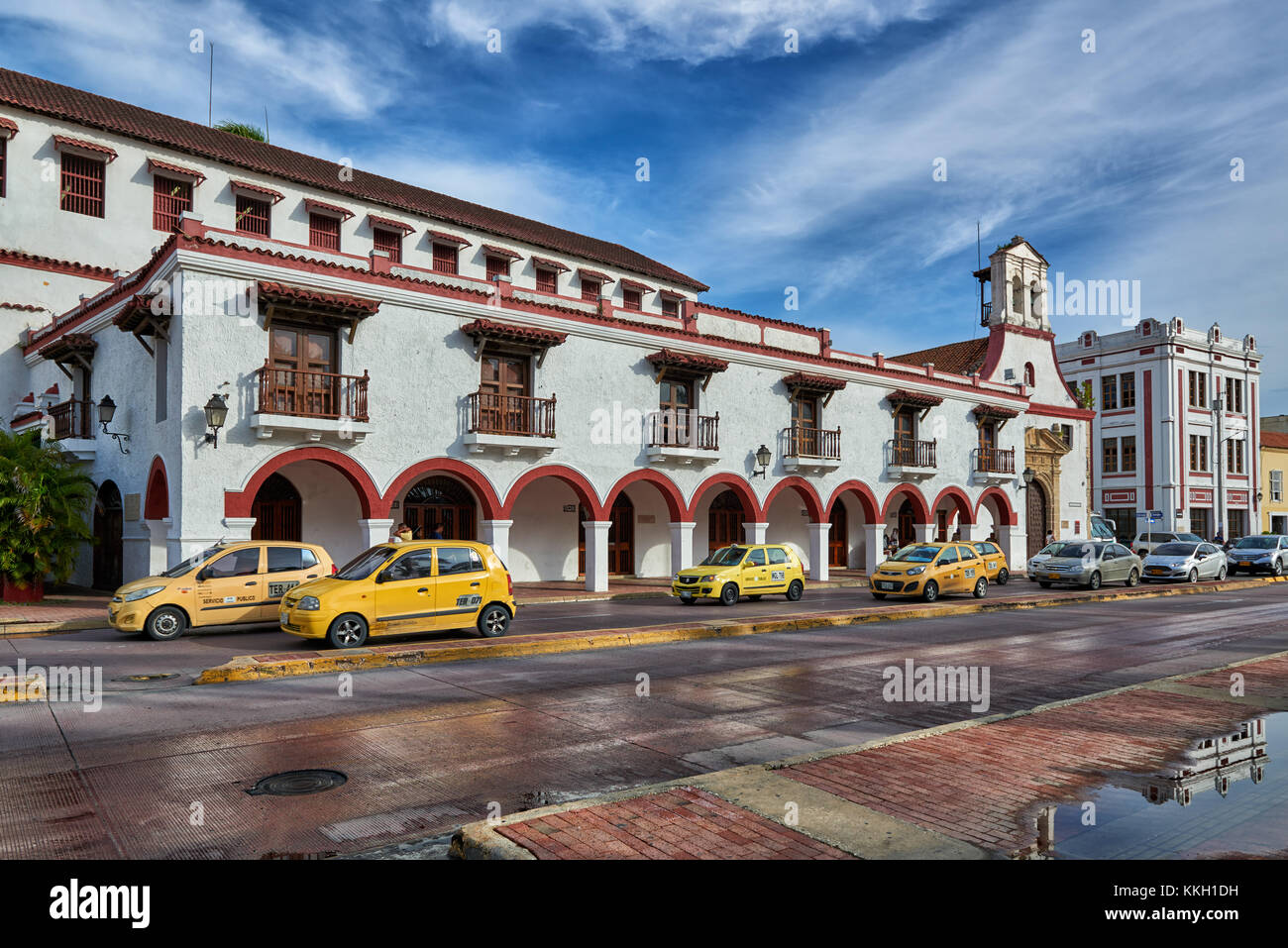 colonial building of Teatro Colon, Cartagena de Indias, Colombia, South ...