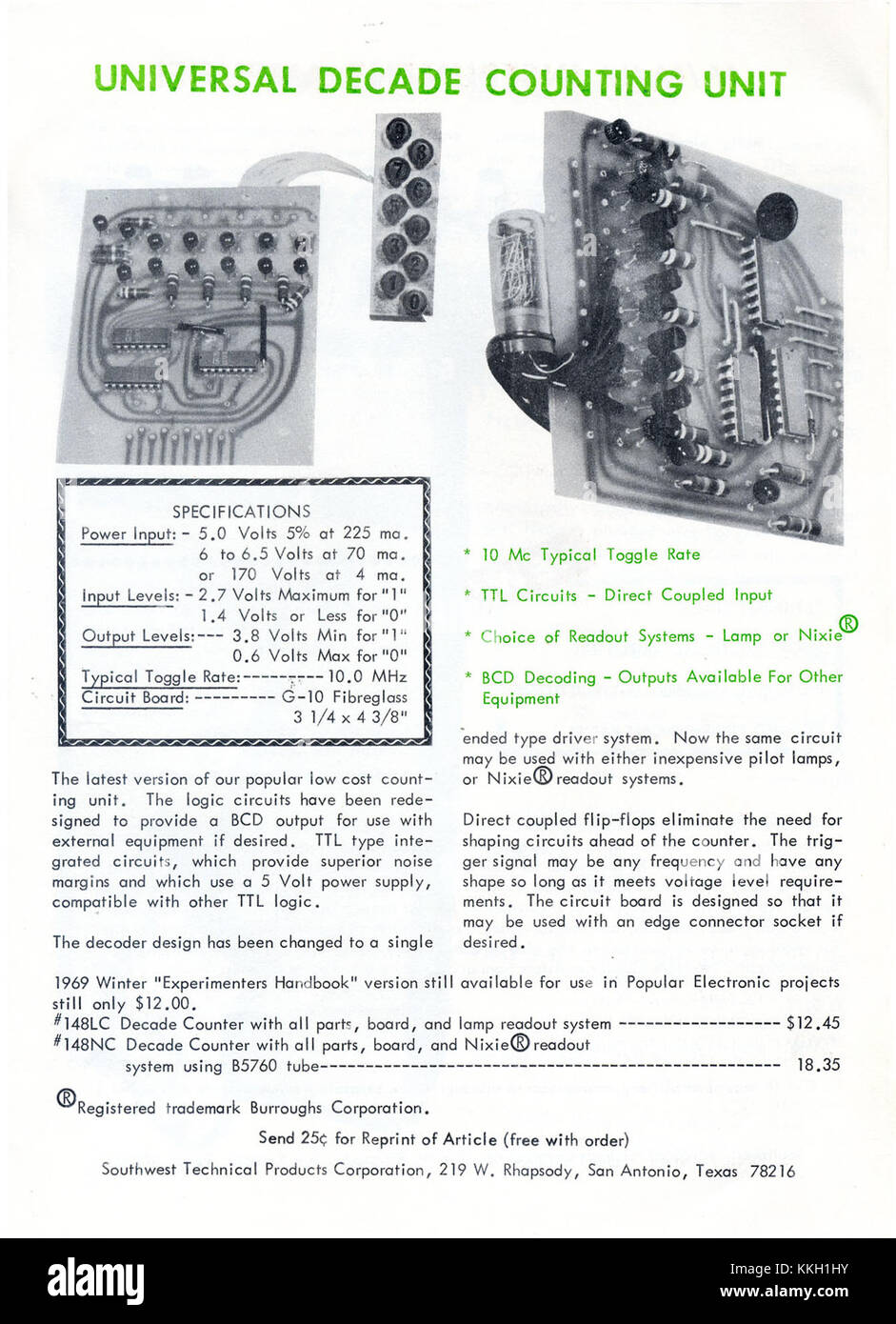SWTPC Catalog 1969 pg11 Stock Photo - Alamy