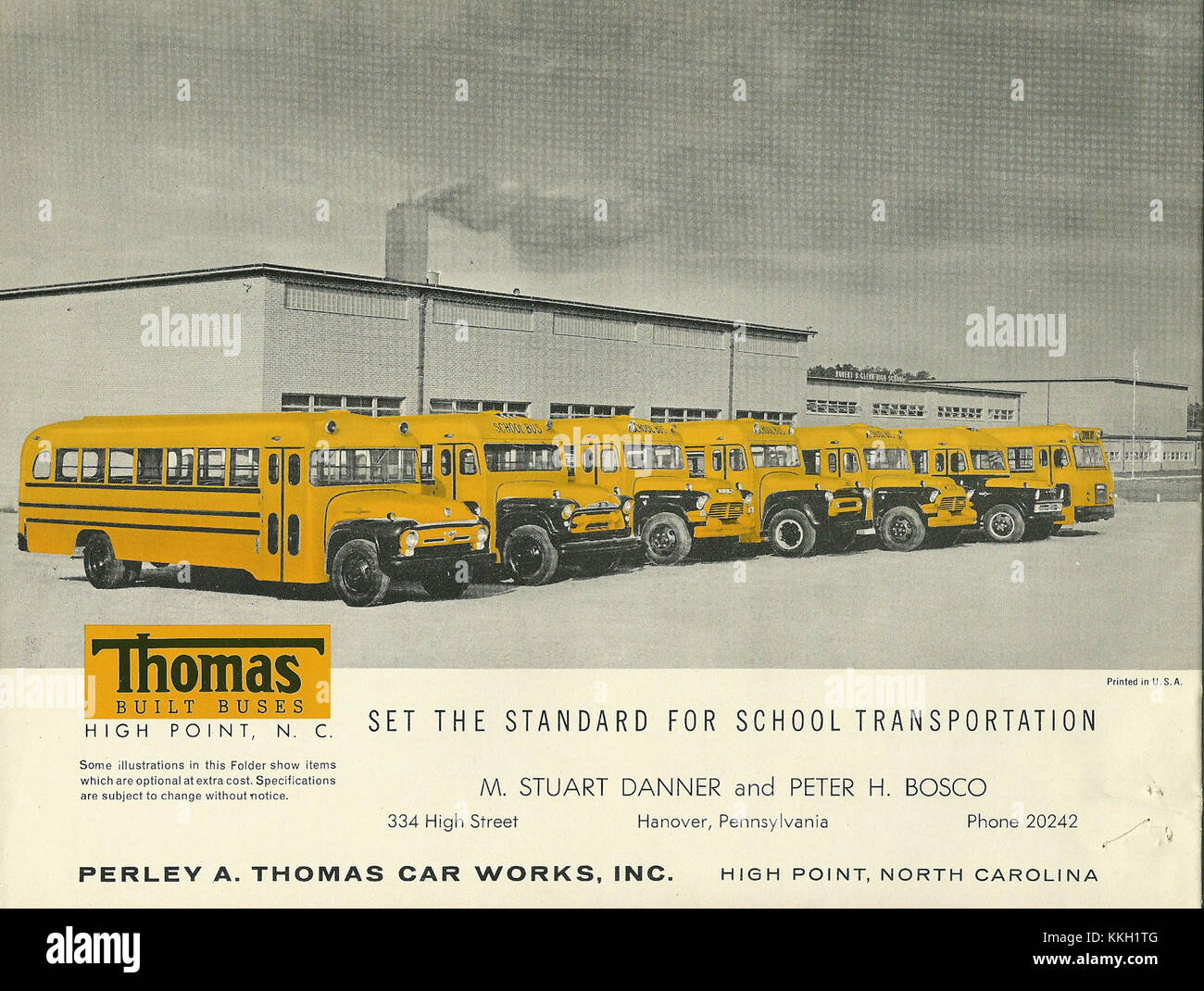 1950s Thomas Built Buses model line illustration Stock Photo - Alamy