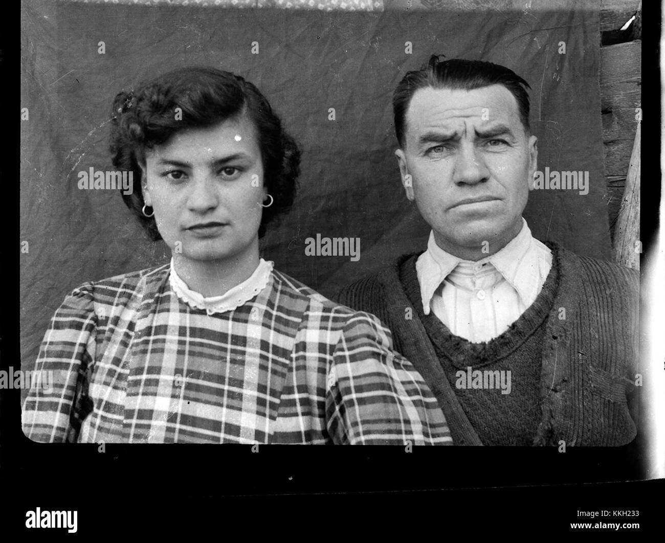 This set of two images includes portraits captured on celluloid film in ...