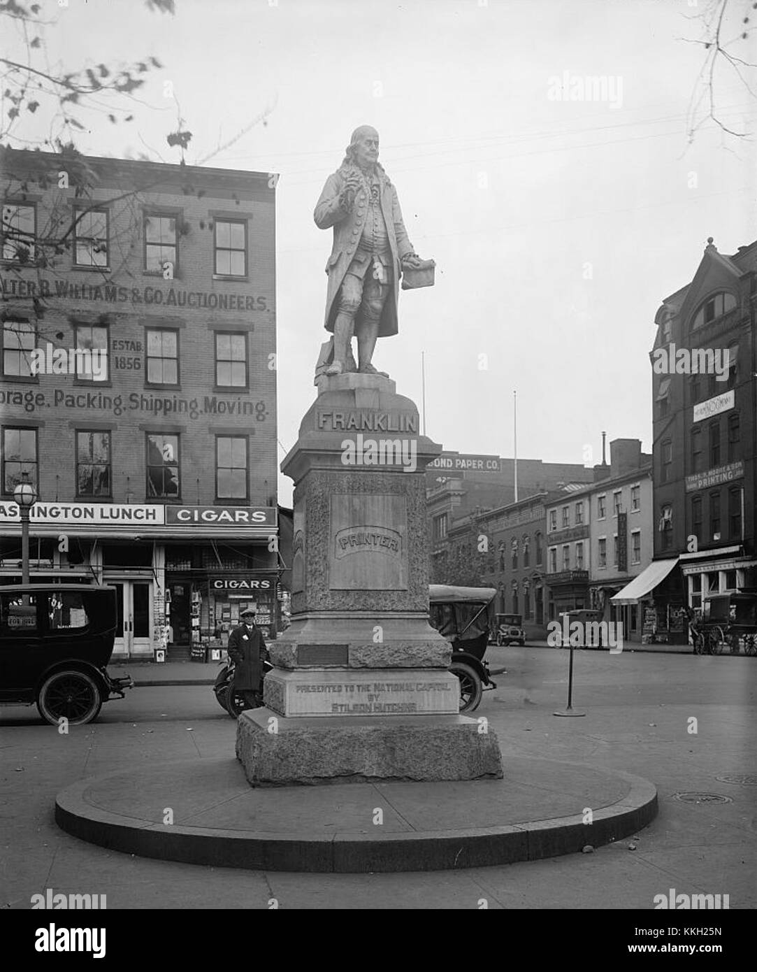 The Franklin Statue, likely a monument dedicated to a historical figure ...