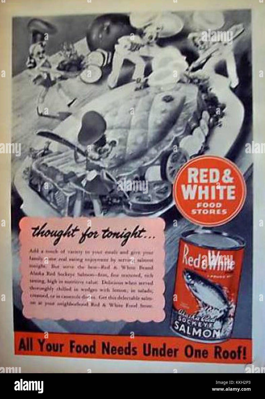 The red and white salmon refers to different species of salmon with ...