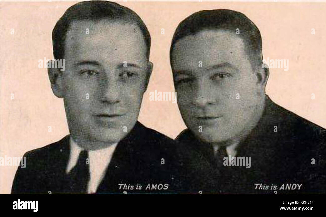 The 1929 postcard featuring Amos and Andy, a popular radio show and ...