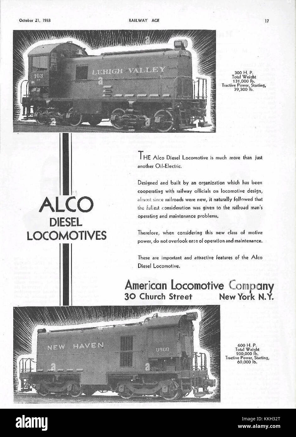 This image depicts Alco diesel engines featured in the Railway Age of ...