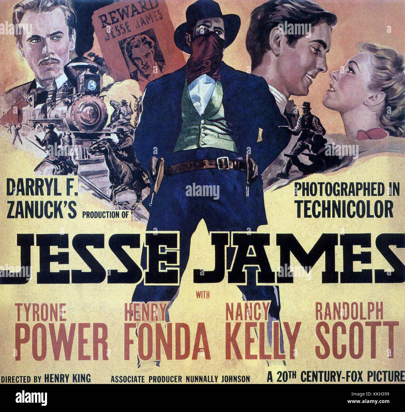 This 1939 movie poster features Jesse James, a film depicting the ...