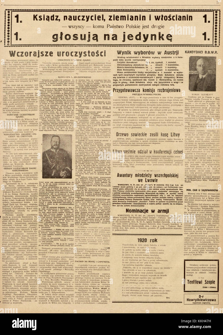 Slowo was a prominent Polish newspaper in the early 20th century. This ...