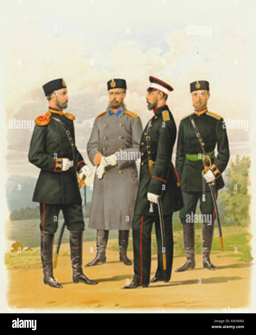 An illustrated description showing the changes in uniforms, likely ...