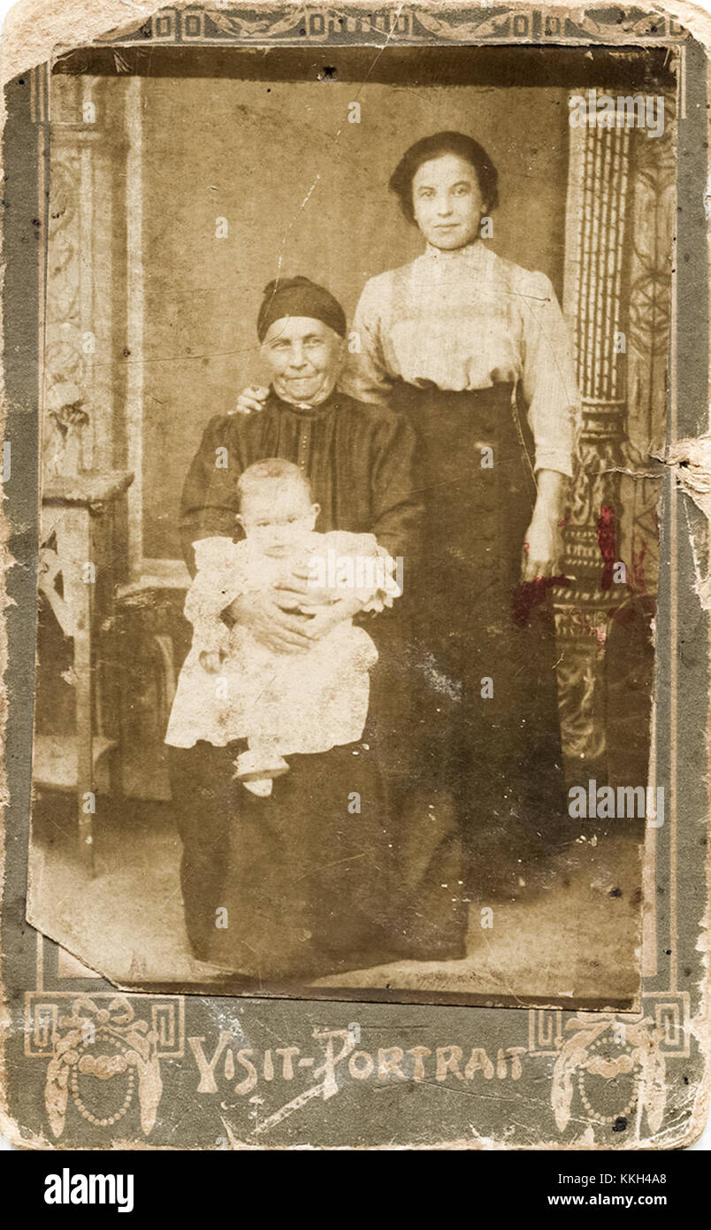 This image from 1911 shows Ana Dinescu with her mother and one-year-old ...