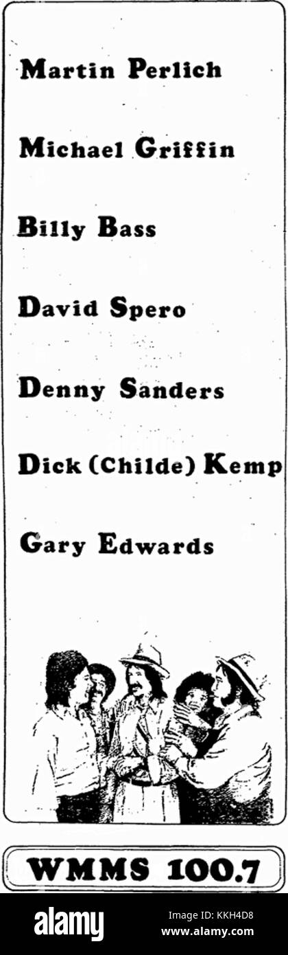 This 1971 print advertisement features WMMS 100.7, a radio station ...