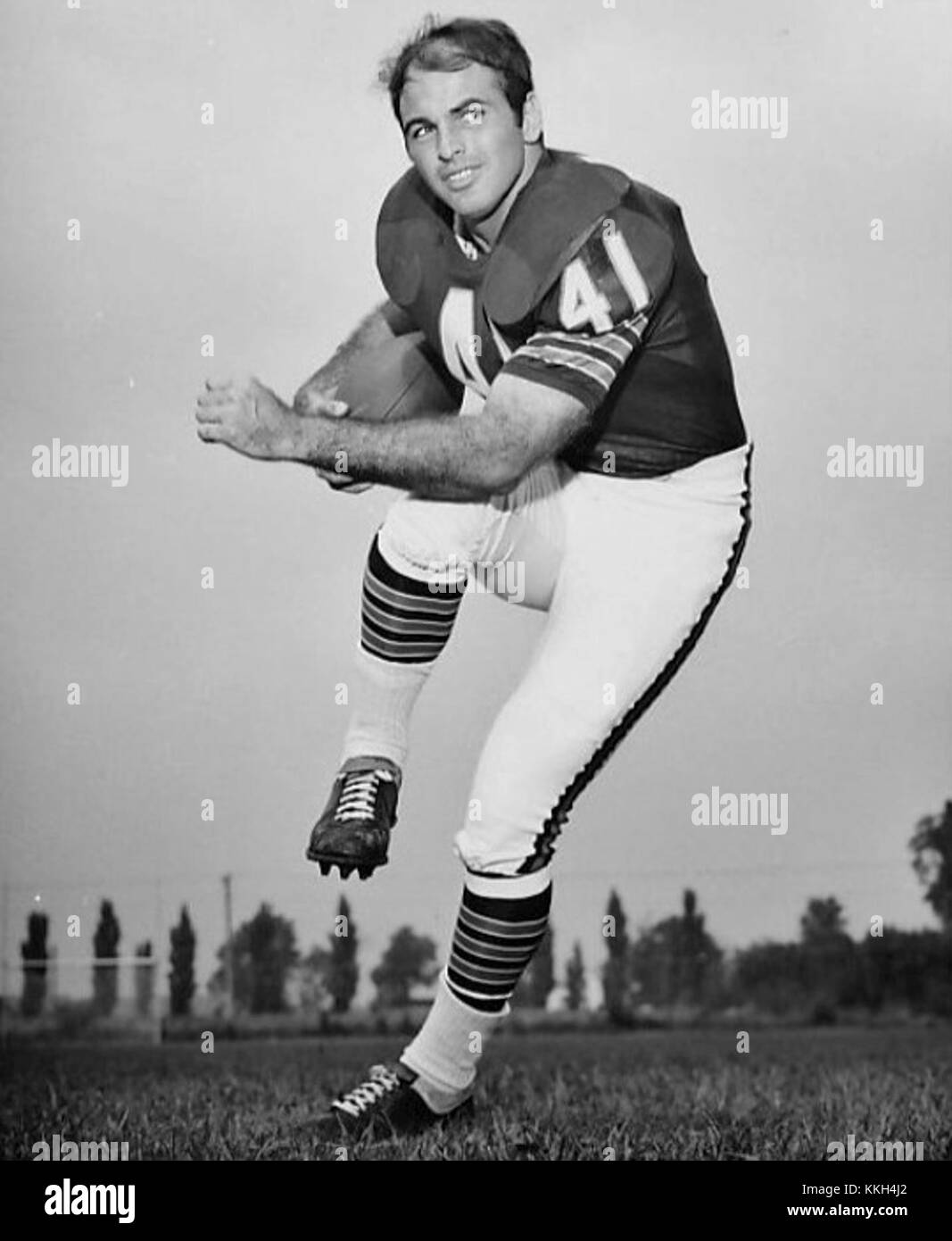 A 1967 photograph of Brian Piccolo, a notable American football player ...