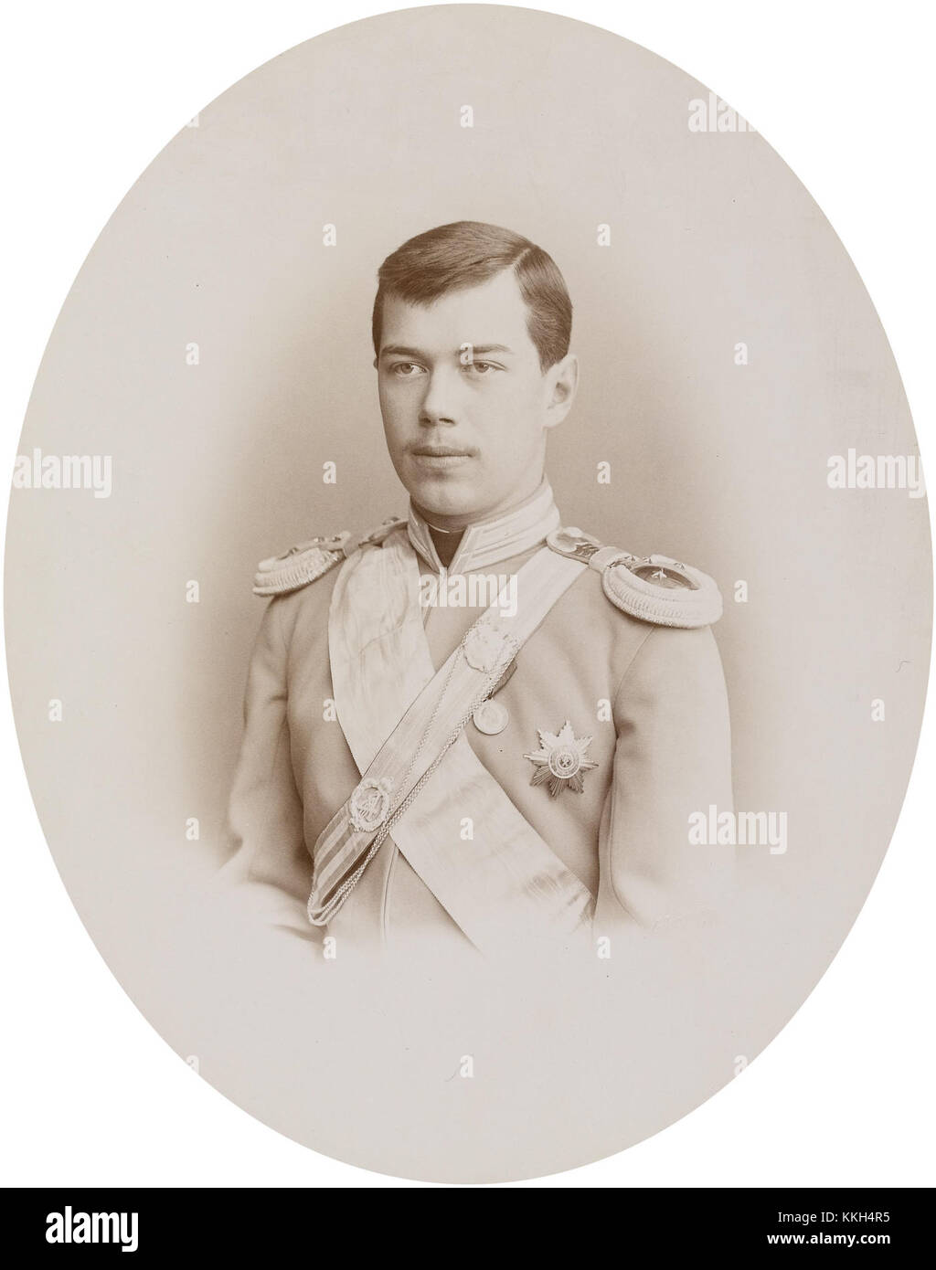 Nicholas II of Russia, the last Tsar of Russia, is depicted as a young ...