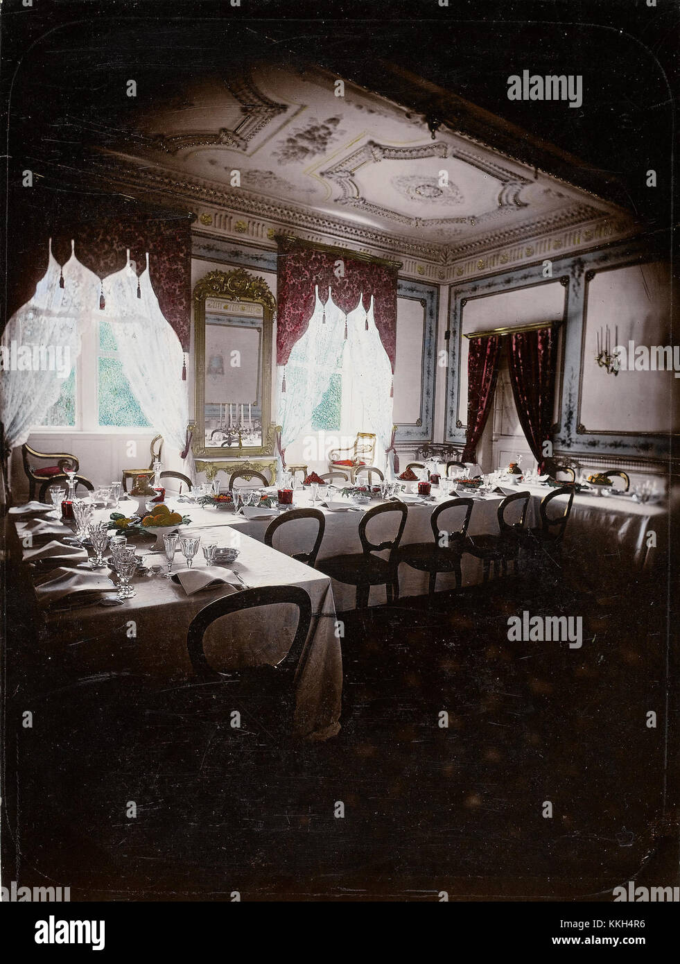 The dining room in a Russian palace showcases the opulence and grandeur ...