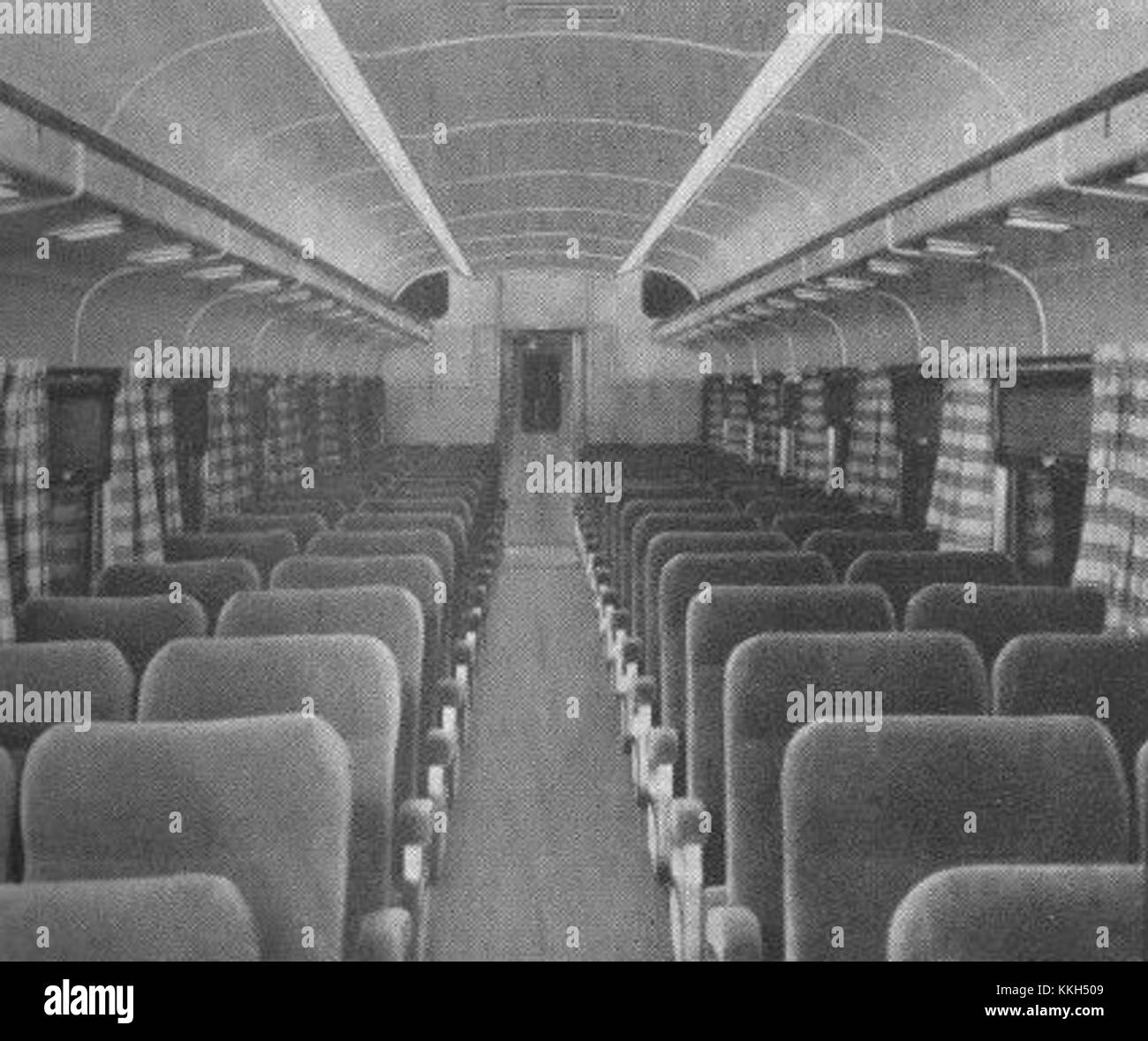 The interior of a rocket coach car is designed for comfort and ...