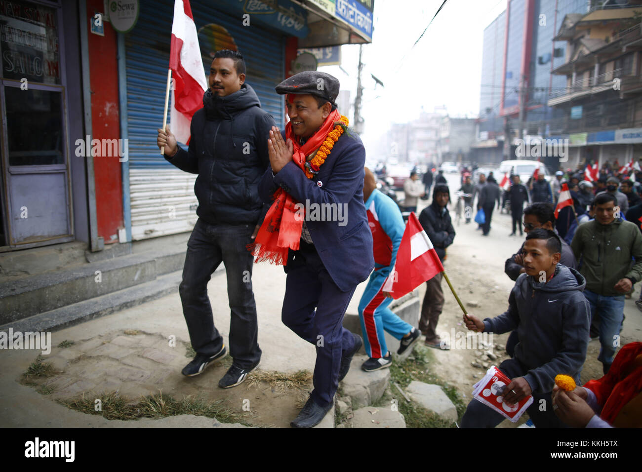 November 30, 2017 - Kathmandu, Nepal - GAGAN THAPA a candidate of ...