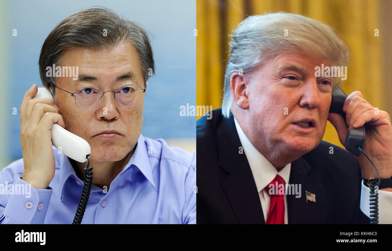 01st Dec, 2017. Moon, Trump talk for hour on N.K. South Korean ...
