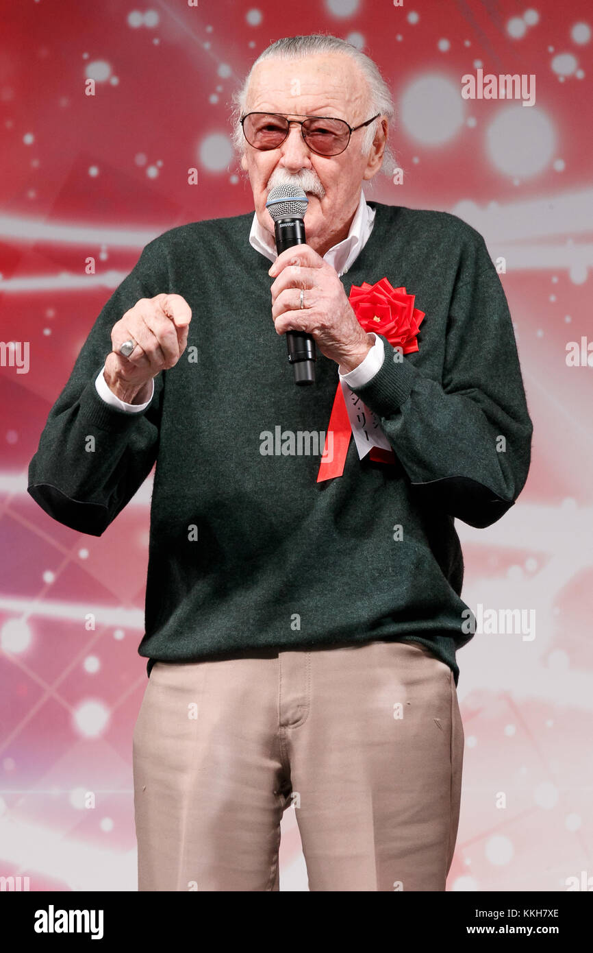 Comic book writer Stan Lee speaks during the opening ceremony for the ...
