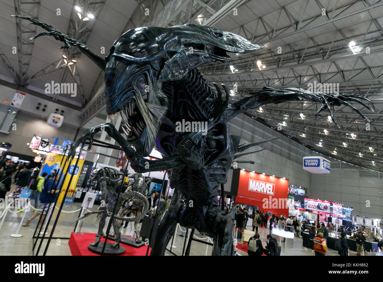 A life size replica of Alien Queen on display during the Tokyo Comic ...