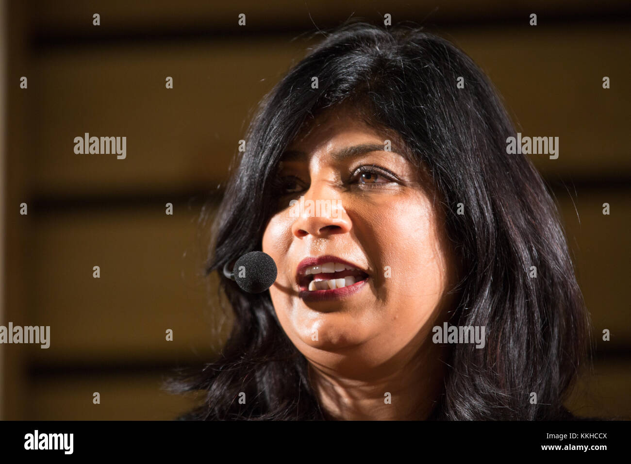 Anjula Devi on the Winter Kitchen stage doing a cooking demo based ...