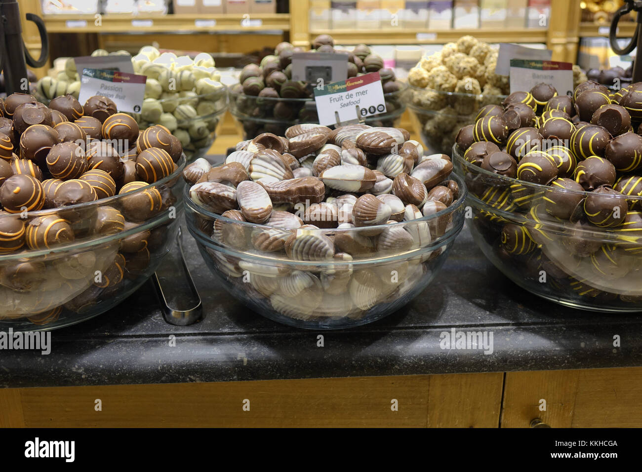 Candy at a chocolaterie in the Belgian capital Brussels, 23 June 2017 ...