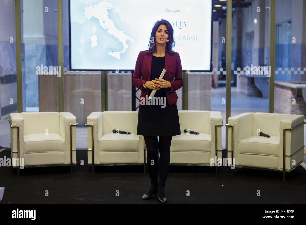 Rome, Italy. 01st Dec, 2017. Virginia Raggi, Mayor of Rome, attends ...
