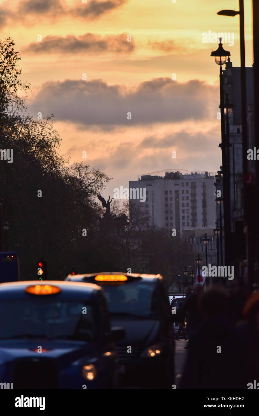 Piccadilly, London, UK. 1st Dec, 2017. Sunset on Piccadilly. Credit ...