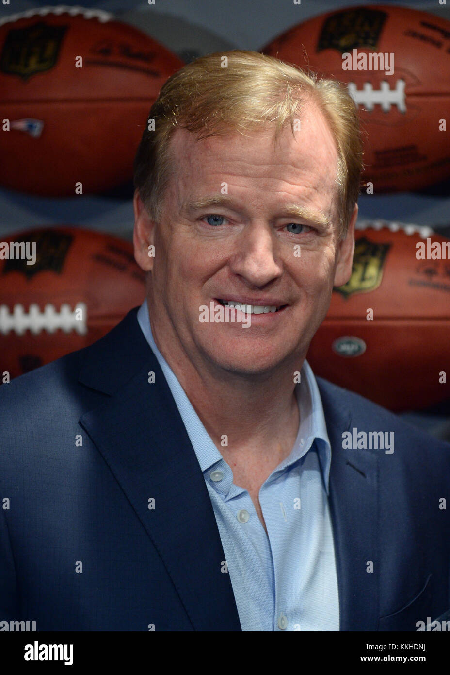 New York, USA. 1st December, 2017, NFL Commissioner Roger Goodell poses ...