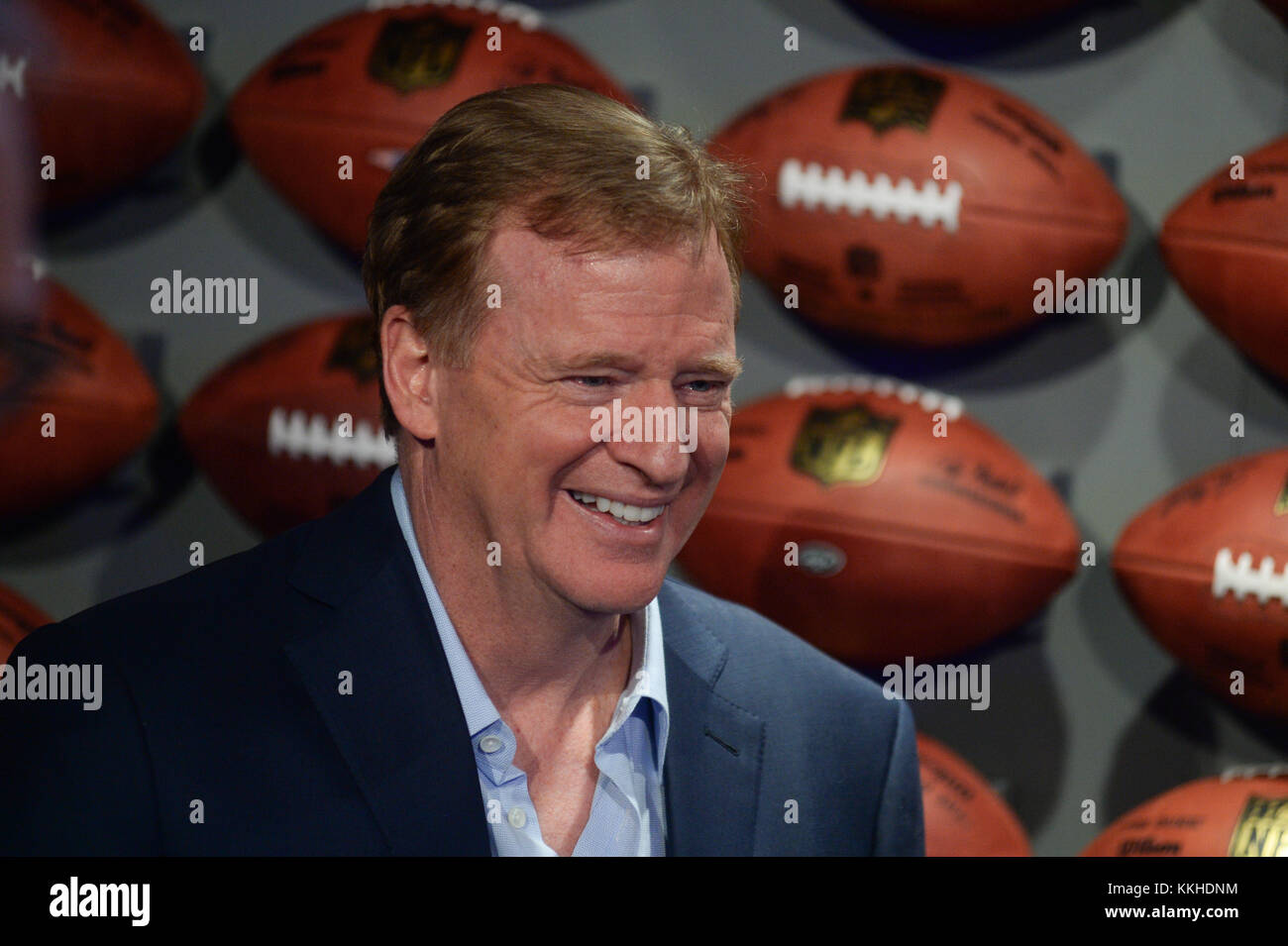 New York, USA. 1st December, 2017, NFL Commissioner Roger Goodell poses ...