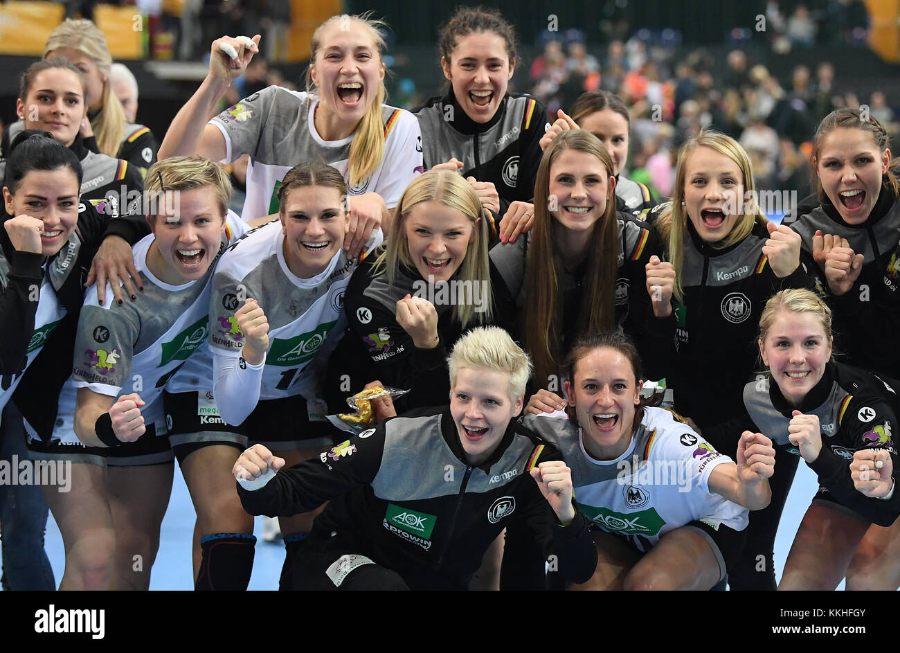Leipzig, Germany. 01st Dec, 2017. Germany's national team celebrates ...