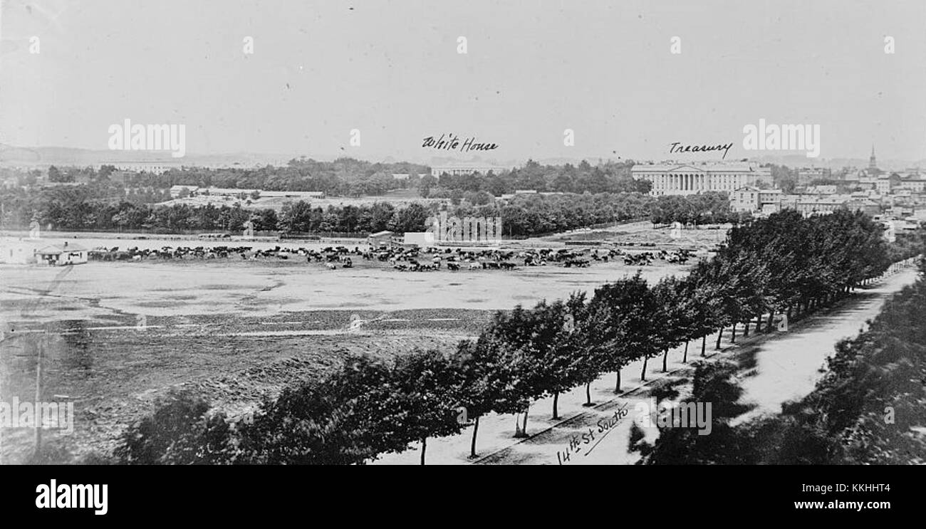 A historical panoramic view of Washington, D.C., taken in 1865 ...