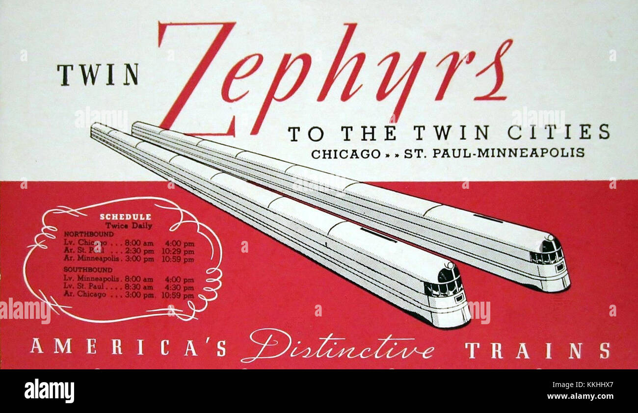 Twin Zephyrs postcard 1937 Stock Photo - Alamy