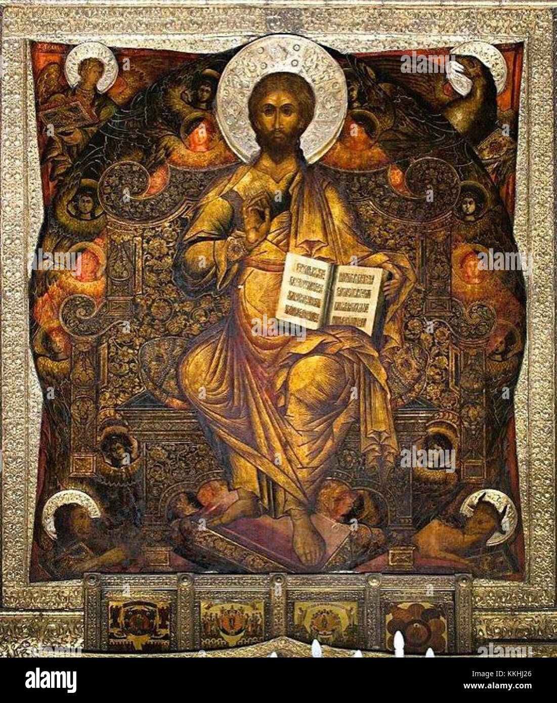 This artwork depicts Christ in Majesty, an iconic representation of ...