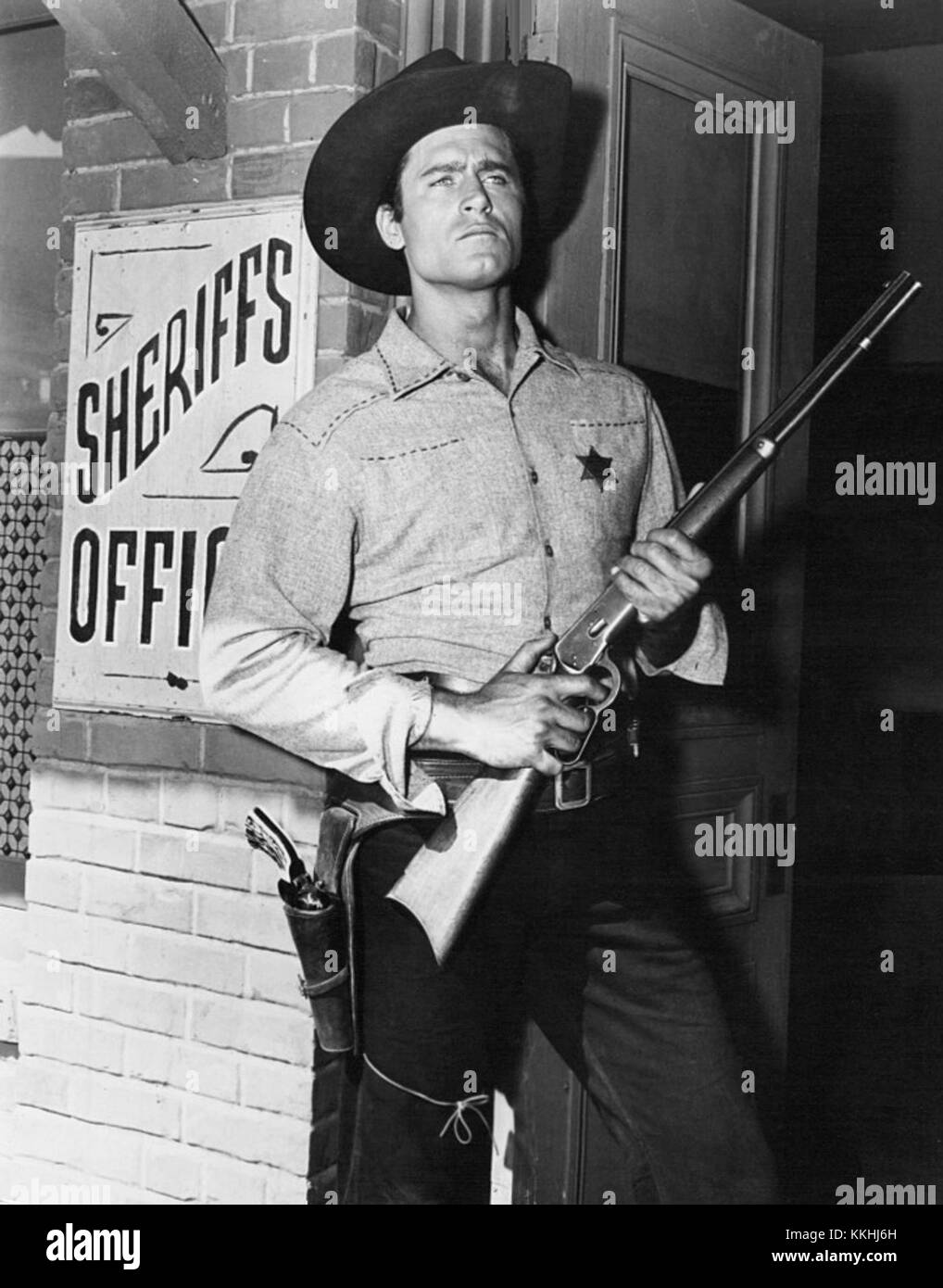 Clint Walker portrays Cheyenne, a television character, in this 1957 ...